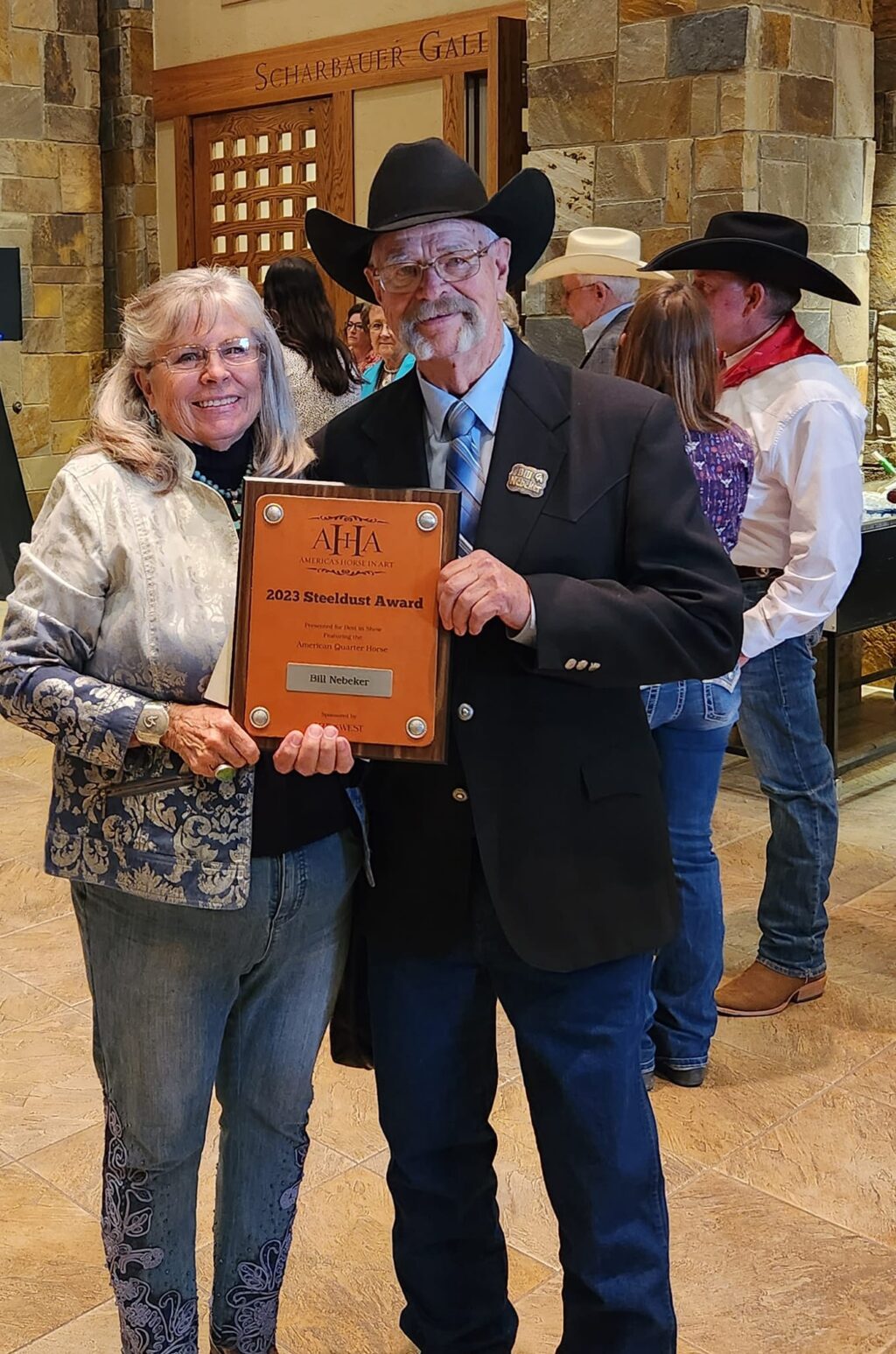 Bill receiving the Steeldust Award from AQHA Museum – Bill Nebeker